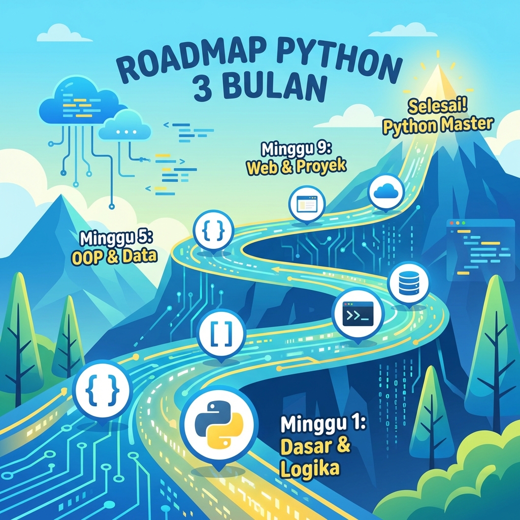 Urutan Materi Belajar Python Agar Mahir Koding dalam Waktu 3 Bulan | Belajarpython.com